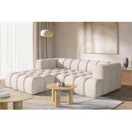 Ecksofa HOMSY BY ANA JOHNSON "&raquo;XL&laquo; BOUBELLE L-Form extra tief, Design: Bubble-Optik, Breite 247cm", beige, B:247cm H:75cm T:191cm, 100% Polyester, Sofas, Ecksofa, hoher Sitzkomfort dank Wellenunterfederung, XL Sitztiefe 100 cm