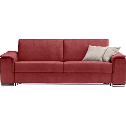 2,5-Sitzer Egoitaliano "Cecilia, modern & elegant, erstklassiger Sitzkomfort, Breite 234cm", rot (marsala), B:234cm H:85cm T:102cm, Luxus-Micofaser Lederoptik (100% Polyester) ist ein neues technisches Gewebe mit einem visuellen und taktilen Aspekt, der dem Nubuk sehr nahe kommt, mit innovativen Eigenschaften. Seine au&szlig;erordentliche Weichheit kommt von einem exklusiven Produktionsprozess, der Unre