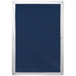 Dachfensterrollo LICHTBLICK ORIGINAL "Haftfix Hitzeschutz Abdunkelung" Gr. 1, blau, B:94cm H:119cm, Polyester, Rollos, mit Thermobeschichtung, mit Saugnapf