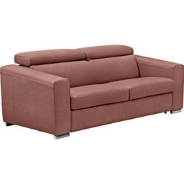 Schlafsofa Egoitaliano "Cabiria, Design und super Sitz- und Liegekomfort", braun (cedar wood), B:226cm H:97cm T:103cm, Sofas, Schlafsofa, Sofa inkl. Schlaffunktion, Kopfteile verstellbar, mit Metallf&uuml;&szlig;en