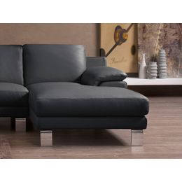 Ecksofa Egoitaliano "Shakira, Design & Sitzkomfort auf hohem Niveau, Breite 236cm, L-Form", schwarz, B:236cm H:84cm T:152cm, Leder &raquo;BULL&laquo; (echtes Rindsleder). Geschliffenes, pigmentiertes und behandeltes Rindsleder mit einer Dicke von 1, 3-1, 5 mm. Dieses Leder zeigt eine ziemlich weiche Hand mit einem halb undurchsichtigen Aussehen. Es handelt sich um ein gesch&uuml;tztes Leder. Eine leichte Deckschic