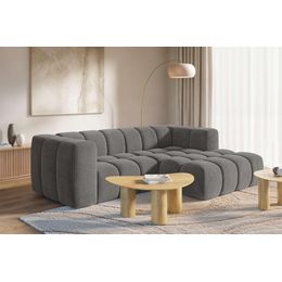 Ecksofa HOMSY BY ANA JOHNSON "&raquo;L&laquo; BOUBELLE L-Form, Design-Sofa, Bubble-Optik, Breite 247 cm", anthrazit, B:247cm H:75cm T:156cm, 100% Polyester, Sofas, Ecksofa, hoher Sitzkomfort dank Wellenunterfederung, L Sitztiefe 63 cm