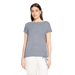 Kurzarmshirt Betty Barclay "Damen mit Tunnelzug", Damen, Gr. 36, blau, dunkelblau, Jersey, Obermaterial: 95% Viskose, 5% Elasthan, figurumspielend normal, U-Boot-Ausschnitt, Shirts