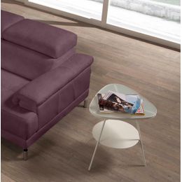 Ecksofa Egoitaliano "Soul, Design und Sitzkomfort auf hohem Niveau, tolle Details, L-Form", lila (plum), B:250cm H:99cm T:166cm, Sofas, Ecksofa, mit Recamiere, inkl. Kopfteilverstellung