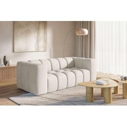 3-Sitzer HOMSY BY ANA JOHNSON "&raquo;L&laquo; BOUBELLE Design-Sofa, Bubble-Optik, Breite 217 cm", beige, B:217cm H:75cm T:100cm, 100% Polyester, Sofas, hoher Sitzkomfort dank Wellenunterfederung, L Sitztiefe 63 cm