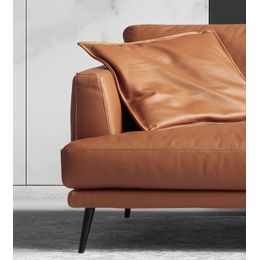 2,5-Sitzer Egoitaliano "Sophia, Designsofa mit extrakomfortablem Sitzkomfort, Breite 214cm", rot (brick), B:214cm H:77cm T:96cm, Leder BULL (Echtes Rindsleder). Geschliffenes, pigmentiertes und behandeltes Rindsleder mit einer Dicke von 1, 3-1, 5 mm. Es handelt sich um ein weiches, gesch&uuml;tztes Leder. Eine leichte Deckschicht sch&uuml;tzt sie vor Flecken, ohne ihre urspr&uuml;nglichen Eigenschaften zu ver&auml;nd