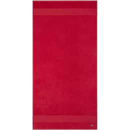Duschtuch Lacoste "LLECROCO", rouge, B:70cm L:140cm, Frottier, Baumwolle, Handt&uuml;cher, mit Label-Applikationen