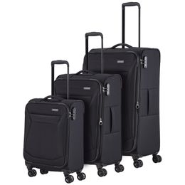 Trolleyset Travelite "CHIOS 3-teilig Weichgep&auml;ck", schwarz, Polyester, unifarben, Koffer-Sets, erweiterbares Volumen &ndash; flexibles Reisegep&auml;ck