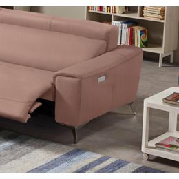 Ecksofa Egoitaliano "Suzette, Designsofa mit hohem Sitzkomfort", rosa (millenium rose), B:266cm H:95cm T:163cm, Leder &raquo;BULL&laquo; (echtes Rindsleder). Geschliffenes, pigmentiertes und behandeltes Rindsleder mit einer Dicke von 1, 3-1, 5 mm. Dieses Leder zeigt eine ziemlich weiche Hand mit einem halb undurchsichtigen Aussehen. Es handelt sich um ein gesch&uuml;tztes Leder. Eine leichte Deckschicht sch&uuml;tzt si