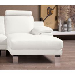 Ecksofa Egoitaliano "Shakira, Design & Sitzkomfort auf hohem Niveau, Breite 236cm, L-Form", wei&szlig;, B:236cm H:84cm T:152cm, Leder &raquo;BULL&laquo; (echtes Rindsleder). Geschliffenes, pigmentiertes und behandeltes Rindsleder mit einer Dicke von 1, 3-1, 5 mm. Dieses Leder zeigt eine ziemlich weiche Hand mit einem halb undurchsichtigen Aussehen. Es handelt sich um ein gesch&uuml;tztes Leder. Eine leichte Deckschicht 