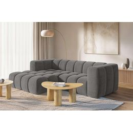 Ecksofa HOMSY BY ANA JOHNSON "&raquo;L&laquo; BOUBELLE L-Form, Design-Sofa, Bubble-Optik, Breite 247 cm", anthrazit, B:247cm H:75cm T:156cm, 100% Polyester, Sofas, Ecksofa, hoher Sitzkomfort dank Wellenunterfederung, L Sitztiefe 63 cm