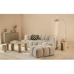 Big-Sofa HOMSY BY ANA JOHNSON "&raquo;XL&laquo; BOUBELLE Design-Sofa extra tief, Bubble-Optik, Breite 246 cm", beige, B:246cm H:75cm T:135cm, 100% Polyester, Sofas, Big-Sofa, 4-Sitzer mit Wellenunterfederung, XL Sitztiefe 100 cm