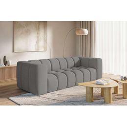 Big-Sofa HOMSY BY ANA JOHNSON "&raquo;L&laquo; BOUBELLE Design-Sofa mit Steppung, Bubble-Optik, Breite 246 cm", dunkelgrau, B:246cm H:75cm T:100cm, 100% Polyester, Sofas, Big-Sofa, 4-Sitzer mit Wellenunterfederung, L Sitztiefe 63 cm