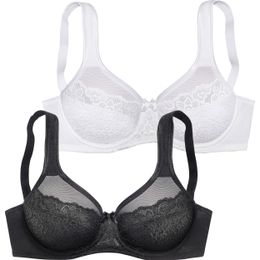 Petite Fleur Damen Minimizer-BH schwarz+wei&szlig; Gr&ouml;&szlig;e 75B