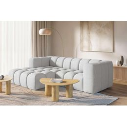 Ecksofa HOMSY BY ANA JOHNSON "&raquo;L&laquo; BOUBELLE L-Form, Design-Sofa, Bubble-Optik, Breite 247 cm", hellgrau, B:247cm H:75cm T:156cm, 100% Polyester, Sofas, Ecksofa, hoher Sitzkomfort dank Wellenunterfederung, L Sitztiefe 63 cm