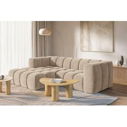 Ecksofa HOMSY BY ANA JOHNSON "&raquo;L&laquo; BOUBELLE L-Form, Design-Sofa, Bubble-Optik, Breite 247 cm", dunkelbeige, B:247cm H:75cm T:156cm, 100% Polyester, Sofas, Ecksofa, hoher Sitzkomfort dank Wellenunterfederung, L Sitztiefe 63 cm
