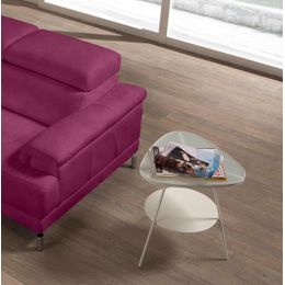 Ecksofa Egoitaliano "Soul, Design und Sitzkomfort auf hohem Niveau, tolle Details, L-Form", pink (fuchsia), B:250cm H:99cm T:166cm, Sofas, Ecksofa, mit Recamiere, inkl. Kopfteilverstellung
