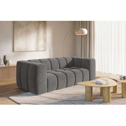 3-Sitzer HOMSY BY ANA JOHNSON "&raquo;L&laquo; BOUBELLE Design-Sofa, Bubble-Optik, Breite 217 cm", anthrazit, B:217cm H:75cm T:100cm, 100% Polyester, Sofas, hoher Sitzkomfort dank Wellenunterfederung, L Sitztiefe 63 cm