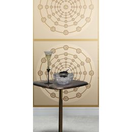 Vliestapete Versace "Versace 6 I Love Baroque &ndash;", gelb, B:0,7m H:0m L:10,05m, Vinyl, Vlies, Tapeten, Geometrisches Kreisdesign mit edlem Glanz & fein strukturierter Optik