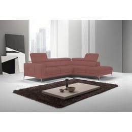 Ecksofa Egoitaliano "Claudie, Designsofa mit extrakomfortablem Sitzkomfort, L-Form", braun (cedar wood), B:268cm H:97cm T:226cm, Luxus-Microfaser (100% Polyester) Leder &raquo;BULL&laquo; (echtes Rindsleder). Geschliffenes, pigmentiertes und behandeltes Rindsleder mit einer Dicke von 1, 3-1, 5 mm. Dieses Leder zeigt eine ziemlich weiche Hand mit einem halb undurchsichtigen Aussehen. Es handelt sich um ein ges