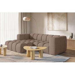 Ecksofa HOMSY BY ANA JOHNSON "&raquo;L&laquo; BOUBELLE L-Form, Design-Sofa, Bubble-Optik, Breite 247 cm", braun, B:247cm H:75cm T:156cm, 100% Polyester, Sofas, Ecksofa, hoher Sitzkomfort dank Wellenunterfederung, L Sitztiefe 63 cm