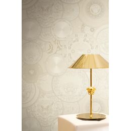 Vliestapete Versace "Versace 6 Art De La Table &ndash;", gelb, B:0,7m H:0m L:10,05m, Vinyl, Vlies, Tapeten, Elegantes Ornamentdesign mit Metallic-Glanz & feiner Pr&auml;gung