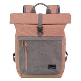 Freizeitrucksack Travelite "BASICS Rollup Rucksack", Gr. B/H/T: 37cm x 60cm x 16cm, rosa (rosa, grau), Polyester, Rucks&auml;cke Freizeitrucksack