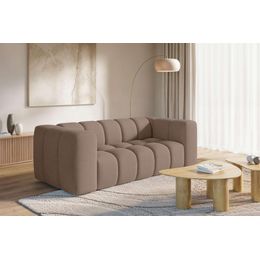 3-Sitzer HOMSY BY ANA JOHNSON "&raquo;L&laquo; BOUBELLE Design-Sofa, Bubble-Optik, Breite 217 cm", braun, B:217cm H:75cm T:100cm, 100% Polyester, Sofas, hoher Sitzkomfort dank Wellenunterfederung, L Sitztiefe 63 cm