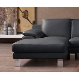 Ecksofa Egoitaliano "Shakira, Design & Sitzkomfort auf hohem Niveau, Breite 236cm, L-Form", schwarz, B:236cm H:84cm T:152cm, Leder &raquo;BULL&laquo; (echtes Rindsleder). Geschliffenes, pigmentiertes und behandeltes Rindsleder mit einer Dicke von 1, 3-1, 5 mm. Dieses Leder zeigt eine ziemlich weiche Hand mit einem halb undurchsichtigen Aussehen. Es handelt sich um ein gesch&uuml;tztes Leder. Eine leichte Deckschic