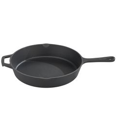 Bratpfanne GSW "Black Iron BBQ", schwarz, H:5cm &Oslash;:26cm, Pfannen, Bratpfanne, Pfanne zur Anwendung auf dem Grill, Feuer oder im Backofen