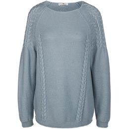Peter Hahn - Rundhals-Pullover, blau, Gr. 46 / L - Baumwolle
