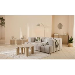Big-Sofa HOMSY BY ANA JOHNSON "&raquo;L&laquo; BOUBELLE Design-Sofa mit Steppung, Bubble-Optik, Breite 246 cm", beige, B:246cm H:75cm T:100cm, 100% Polyester, Sofas, Big-Sofa, 4-Sitzer mit Wellenunterfederung, L Sitztiefe 63 cm