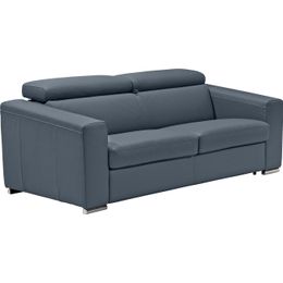 Schlafsofa Egoitaliano "Cabiria, Design und super Sitz- und Liegekomfort", grau (smoke), B:226cm H:97cm T:103cm, Leder &raquo;BULL&laquo; (echtes Rindsleder). Geschliffenes, pigmentiertes und behandeltes Rindsleder mit einer Dicke von 1, 3-1, 5 mm. Dieses Leder zeigt eine ziemlich weiche Hand mit einem halb undurchsichtigen Aussehen. Es handelt sich um ein gesch&uuml;tztes Leder. Eine leichte Deckschicht sch&uuml;tzt s