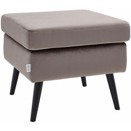 Hocker Home Affaire "Salla", grau (taupe), B:58cm H:49cm T:58cm, Samtcord (92% Polyester 8% Polyamid);Struktur (100% Polyester);Struktur Hahnentritt (100% Polyester);Struktur fein (100% POlyester);Samtoptik (100% Polyester);Fellimitat (100%Polyester), Hocker, Fu&szlig;hocker Sitzhocker, Bezug auch in Luxus-Microfaser in Teddyfelloptik