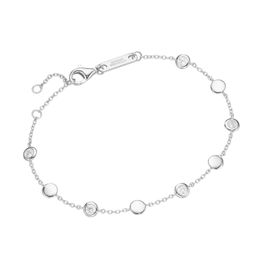 Armband "mit Zwischenteilen, wei&szlig;e Zirkonia, Silber 925", wei&szlig;, Giorgio Martello MILANO, Armb&auml;nder, Damen, 19cm, Silber 925 (Sterlingsilber), Armband
