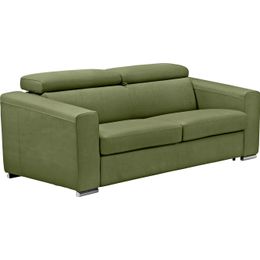Schlafsofa Egoitaliano "Cabiria, Design und super Sitz- und Liegekomfort", gr&uuml;n (kiwi), B:226cm H:97cm T:103cm, Sofas, Schlafsofa, Sofa inkl. Schlaffunktion, Kopfteile verstellbar, mit Metallf&uuml;&szlig;en