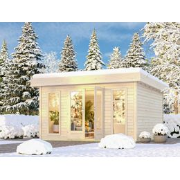 Gartenhaus Karibu "Neuklostersee", beige (naturbelassen), ohne Fu&szlig;boden, ohne R&uuml;ck- und Seitenwand, ohne Dacheindeckung, Holzwerkstoff, Gartenh&auml;user, Gartenhaus, aus hochwertiger nordischer Fichte