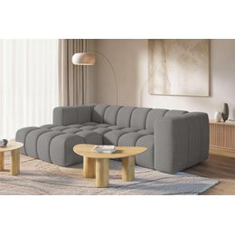 Ecksofa HOMSY BY ANA JOHNSON "&raquo;L&laquo; BOUBELLE L-Form, Design-Sofa, Bubble-Optik, Breite 247 cm", dunkelgrau, B:247cm H:75cm T:156cm, 100% Polyester, Sofas, Ecksofa, hoher Sitzkomfort dank Wellenunterfederung, L Sitztiefe 63 cm
