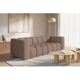 Big-Sofa HOMSY BY ANA JOHNSON "&raquo;L&laquo; BOUBELLE Design-Sofa mit Steppung, Bubble-Optik, Breite 246 cm", braun, B:246cm H:75cm T:100cm, 100% Polyester, Sofas, Big-Sofa, 4-Sitzer mit Wellenunterfederung, L Sitztiefe 63 cm