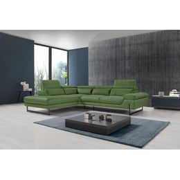 Ecksofa Egoitaliano "Queenie, extravagantes Sofa mit erstklassigem Sitzkomfort, L-Form", gr&uuml;n (sprite), B:284cm H:95cm T:108cm, Luxus-Microfaser (100% Polyester) Leder &raquo;BULL&laquo; (echtes Rindsleder). Geschliffenes, pigmentiertes und behandeltes Rindsleder mit einer Dicke von 1, 3-1, 5 mm. Dieses Leder zeigt eine ziemlich weiche Hand mit einem halb undurchsichtigen Aussehen. Es handelt sich um ein gesc