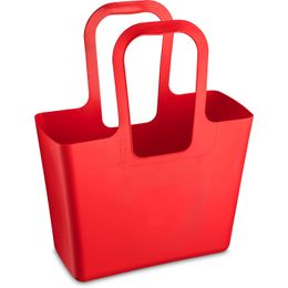 Einkaufsshopper Koziol "TASCHE XL", schwarz (pepper), B:44cm H:54cm T:21,5cm, Kunststoff, Einkaufsk&ouml;rbe, Einkaufsshopper, Kunststoff
