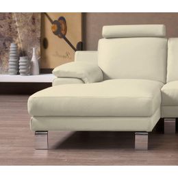 Ecksofa Egoitaliano "Shakira, Design & Sitzkomfort auf hohem Niveau, Breite 236cm, L-Form", blau (ice lake), B:236cm H:84cm T:152cm, Leder &raquo;BULL&laquo; (echtes Rindsleder). Geschliffenes, pigmentiertes und behandeltes Rindsleder mit einer Dicke von 1, 3-1, 5 mm. Dieses Leder zeigt eine ziemlich weiche Hand mit einem halb undurchsichtigen Aussehen. Es handelt sich um ein gesch&uuml;tztes Leder. Eine leichte D