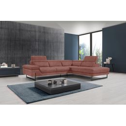Ecksofa Egoitaliano "Queenie, extravagantes Sofa mit erstklassigem Sitzkomfort, L-Form", braun (cedar wood), B:284cm H:95cm T:108cm, Luxus-Microfaser (100% Polyester) Leder &raquo;BULL&laquo; (echtes Rindsleder). Geschliffenes, pigmentiertes und behandeltes Rindsleder mit einer Dicke von 1, 3-1, 5 mm. Dieses Leder zeigt eine ziemlich weiche Hand mit einem halb undurchsichtigen Aussehen. Es handelt sich um ein