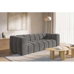 Big-Sofa HOMSY BY ANA JOHNSON "&raquo;L&laquo; BOUBELLE Design-Sofa mit Steppung, Bubble-Optik, Breite 246 cm", anthrazit, B:246cm H:75cm T:100cm, 100% Polyester, Sofas, Big-Sofa, 4-Sitzer mit Wellenunterfederung, L Sitztiefe 63 cm