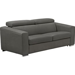 Schlafsofa Egoitaliano "Cabiria, Design und super Sitz- und Liegekomfort", grau (smoke), B:226cm H:97cm T:103cm, Luxus-Micofaser Lederoptik (100% Polyester) ist ein neues technisches Gewebe mit einem visuellen und taktilen Aspekt, der dem Nubuk sehr nahe kommt, mit innovativen Eigenschaften. Seine au&szlig;erordentliche Weichheit kommt von einem exklusiven Produktionsprozess, der Unreinheiten und Unrege