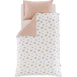 Tr&auml;umeland Babybettw&auml;sche TR&Auml;UMELAND, bunt (wei&szlig;, grau, gelb, braun), B/L: 80cm x 80cm, 1 Stk., 1 Stk., Jersey, B/L: 35cm x 40cm, 2 Stk., Jersey, Obermaterial: 100% Baumwolle, Bettw&auml;sche