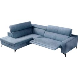 Ecksofa Egoitaliano "Edith, Designsofa mit hohem Sitzkomfort, Breite 269cm, L-Form", grau (hellgrau), B:269cm H:96cm T:203cm, Luxus-Micofaser Lederoptik (100% Polyester) ist ein neues technisches Gewebe mit einem visuellen und taktilen Aspekt, der dem Nubuk sehr nahe kommt, mit innovativen Eigenschaften. Seine au&szlig;erordentliche Weichheit kommt von einem exklusiven Produktionsprozess, der Unreinheit