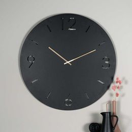 Pharao24.de Schwarze Wanduhr aus Metall Industry und Loft Stil