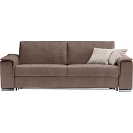 2,5-Sitzer Egoitaliano "Cecilia, modern & elegant, erstklassiger Sitzkomfort, Breite 234cm", braun (mud), B:234cm H:85cm T:102cm, Luxus-Micofaser Lederoptik (100% Polyester) ist ein neues technisches Gewebe mit einem visuellen und taktilen Aspekt, der dem Nubuk sehr nahe kommt, mit innovativen Eigenschaften. Seine au&szlig;erordentliche Weichheit kommt von einem exklusiven Produktionsprozess, der Unrein