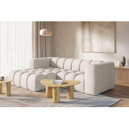 Ecksofa HOMSY BY ANA JOHNSON "&raquo;L&laquo; BOUBELLE L-Form, Design-Sofa, Bubble-Optik, Breite 247 cm", beige, B:247cm H:75cm T:156cm, 100% Polyester, Sofas, Ecksofa, hoher Sitzkomfort dank Wellenunterfederung, L Sitztiefe 63 cm